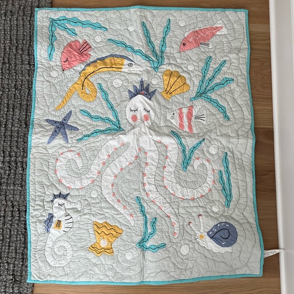 Land Of Nod | Bedding | Baby Girl Sea Themed Quilt Land Of Nod Crate And Kids | Poshmark